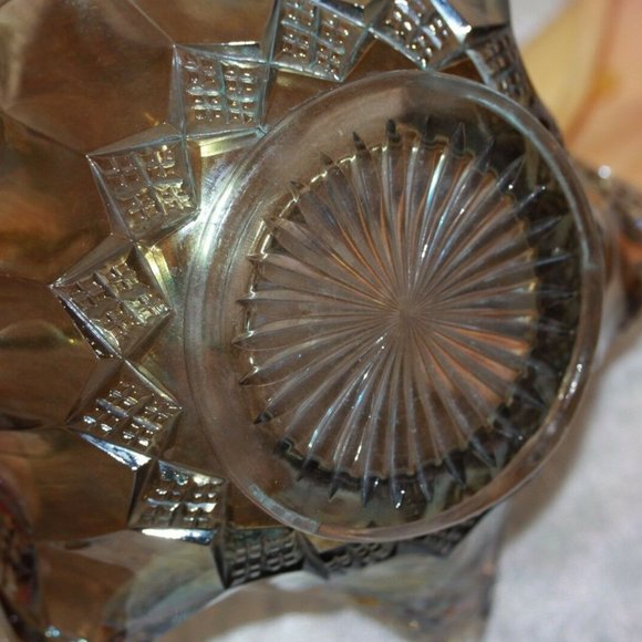 Accents | Vintage Carnival Glass 9 Diamond Pattern Bowl | Poshmark